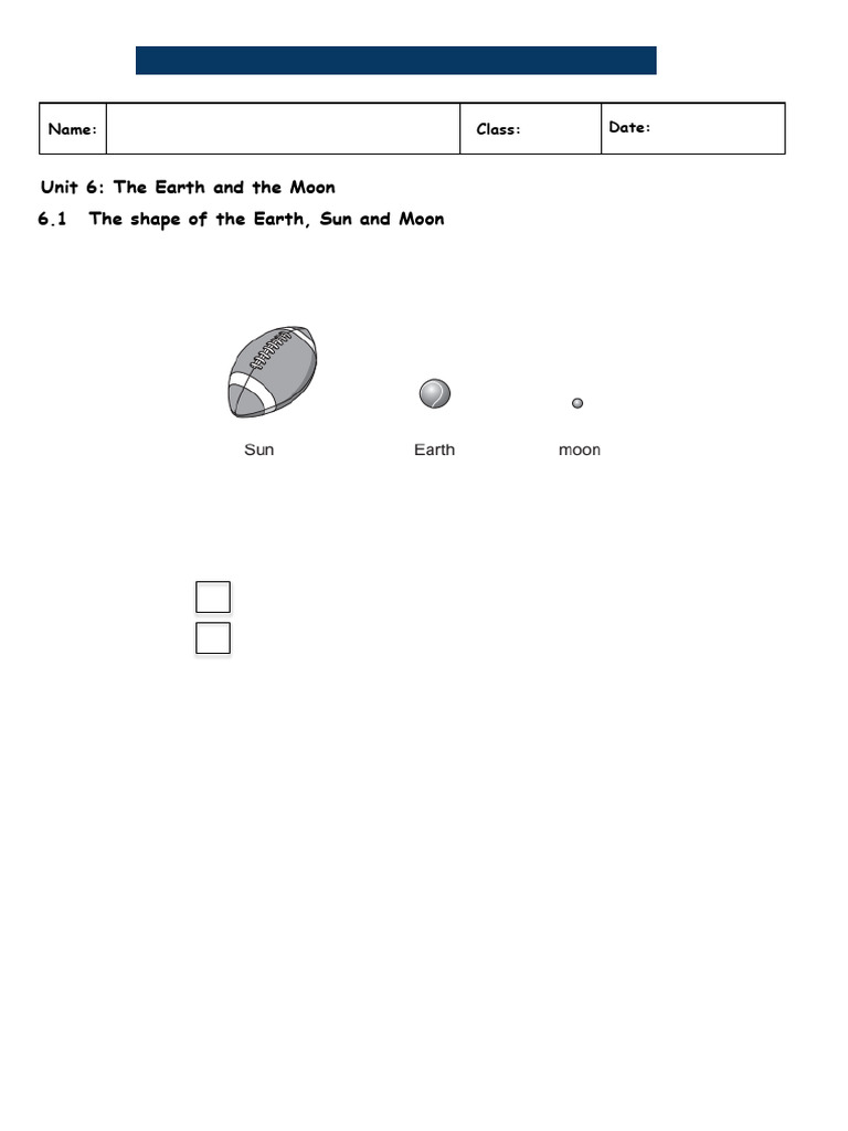 Primary Science Stage 3 Unit 6 Revision 1 2 | PDF | Moon | Planets