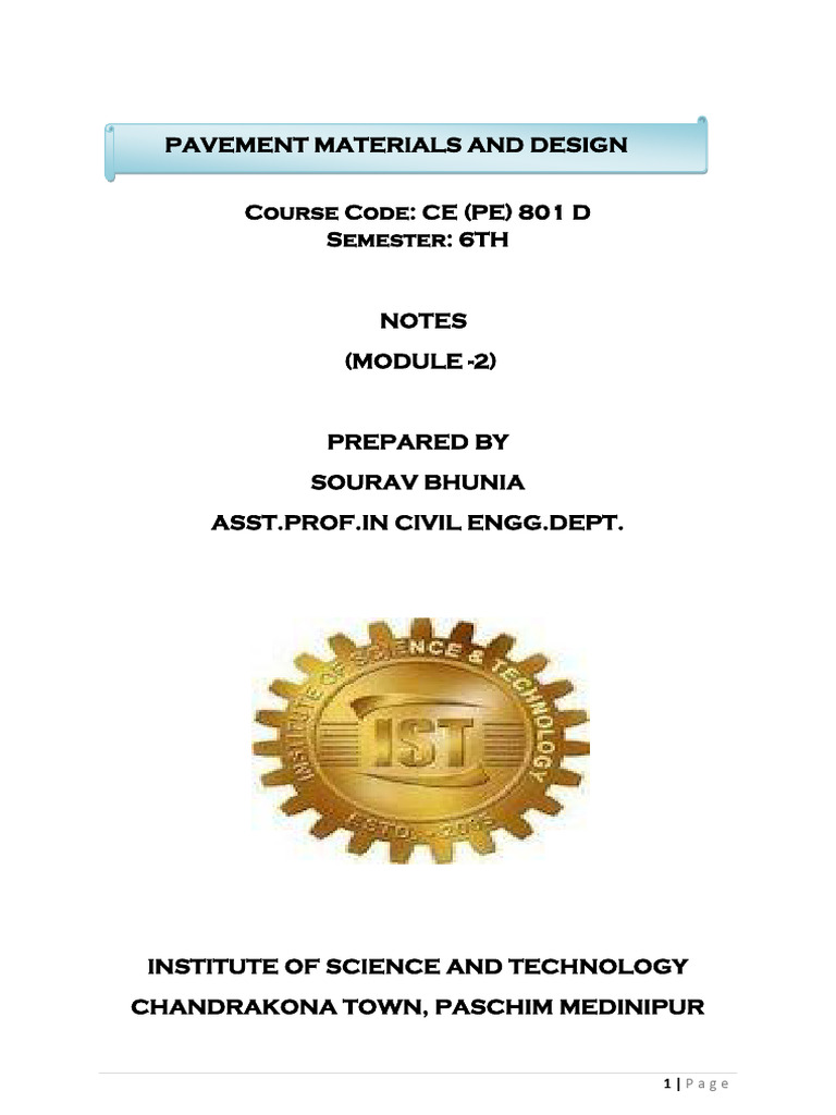 Module 2 - Study Material - Pavement Materials and Design | PDF ...