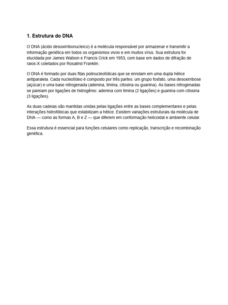 Estrutura e Função do DNA | PDF