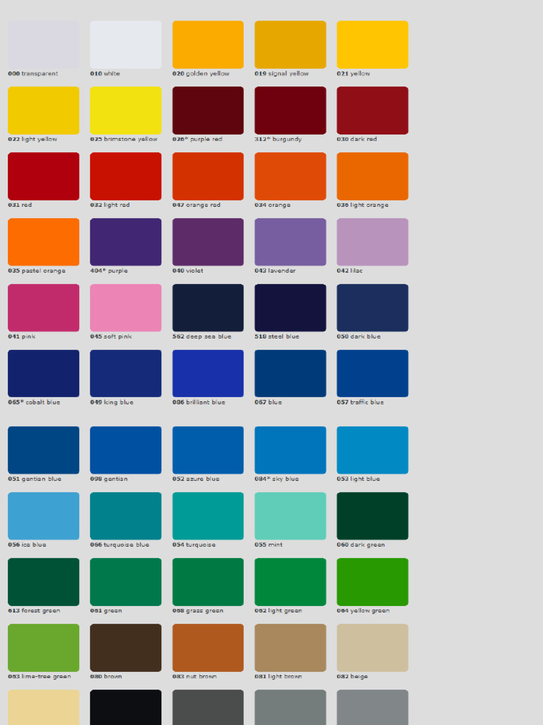 ORACAL 651 Color Chart PDF | PDF