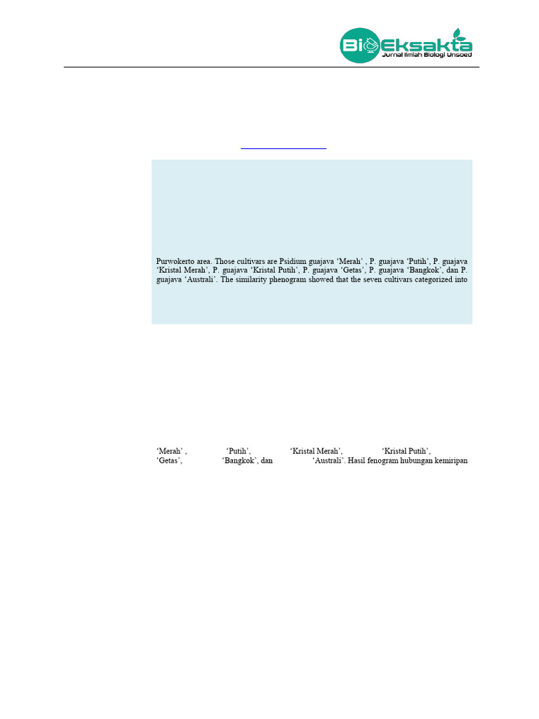 Variasi Morfologi Jambu Biji (Psidium Guajava L.) Di Purwokerto | PDF