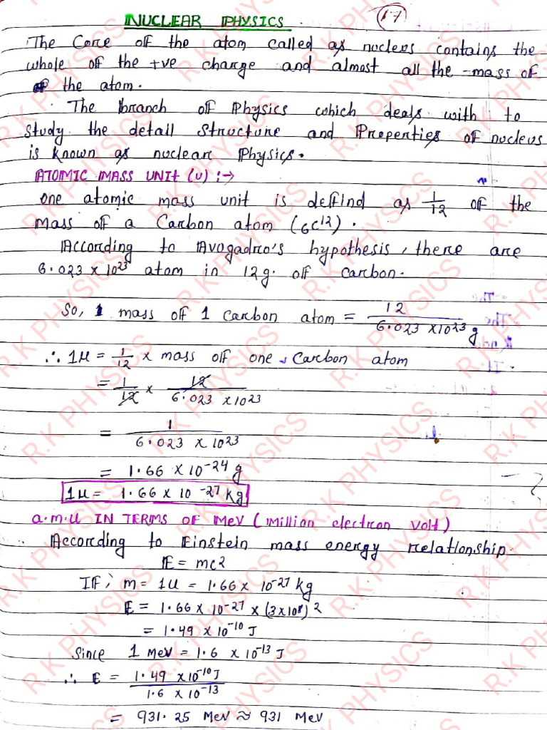 Nuclear Physics (R. K Physics) | PDF