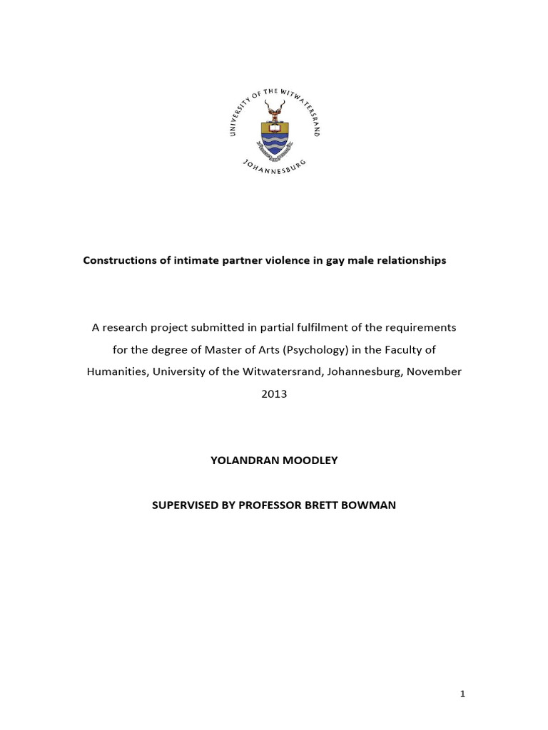 Yolandran Moodley Masters Dissertation Final Submission | PDF | Violence | Gender