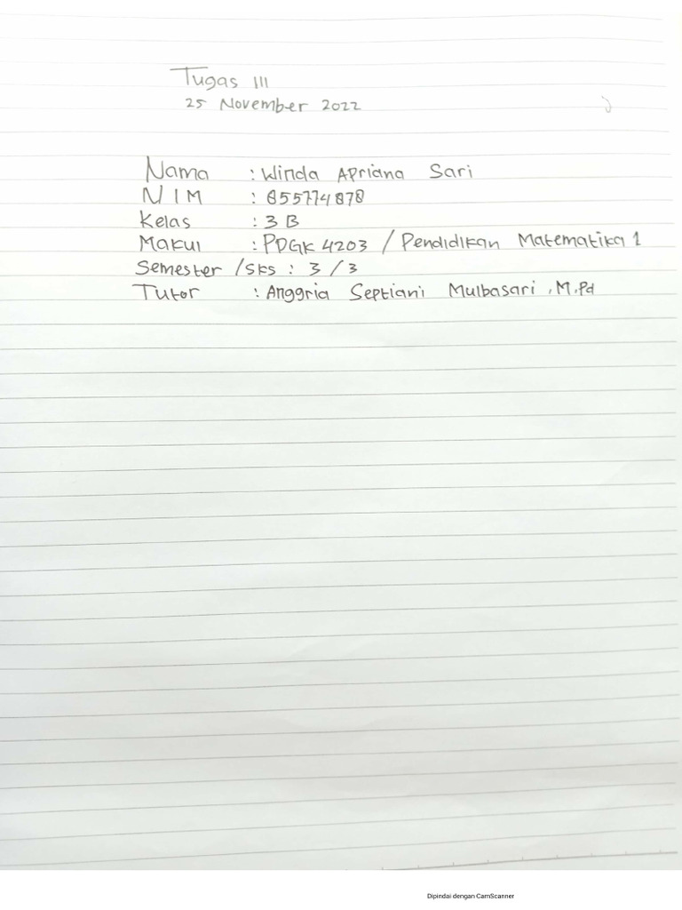 Tugas 3 Pendidikan Matematika 1 Winda Apriana Sari | PDF