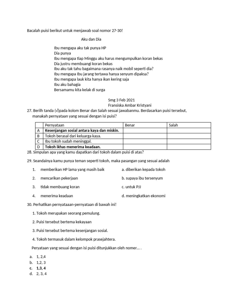 Soal Akm Level 3 | PDF