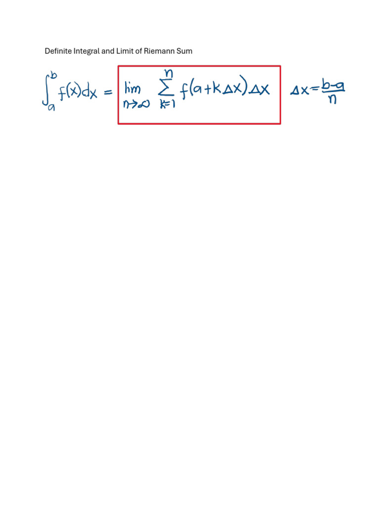 Definite_Integral_and_Limit_of_Riemann_Sum_(Max) | PDF
