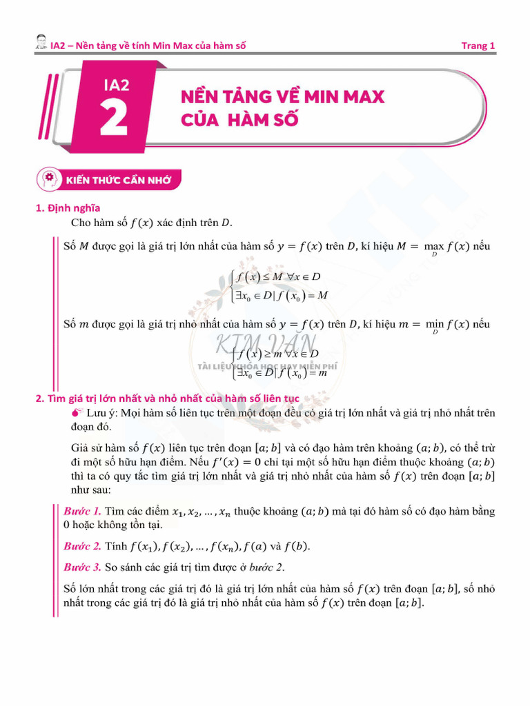 IA2_-_Nen_tang_ve_min_max_cua_ham_so_-_IMOE_2K8_DVD | PDF