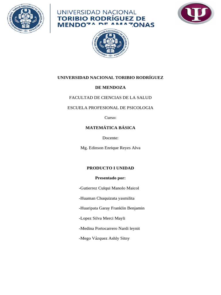 Matematica Informe I Unidad Log. y Conjuntos | PDF | Proposición | Lógica