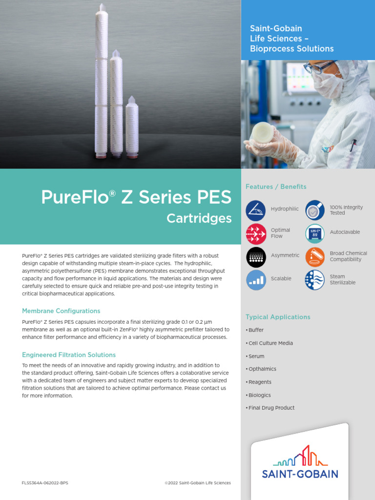 Pureflo Z Series Pes Cartridges | PDF | Materials