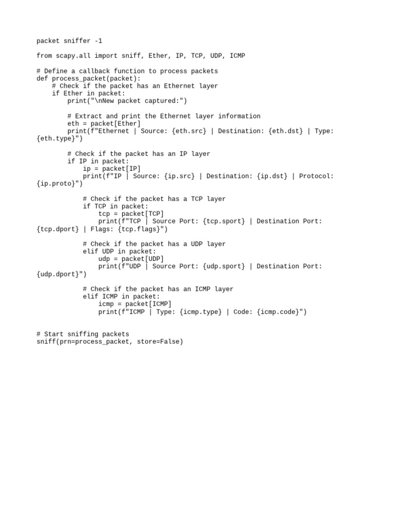 Packet Sniffer | PDF