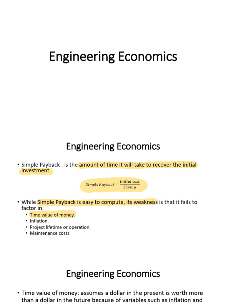 Engineering Economics PDF | PDF | Net Present Value | Economics