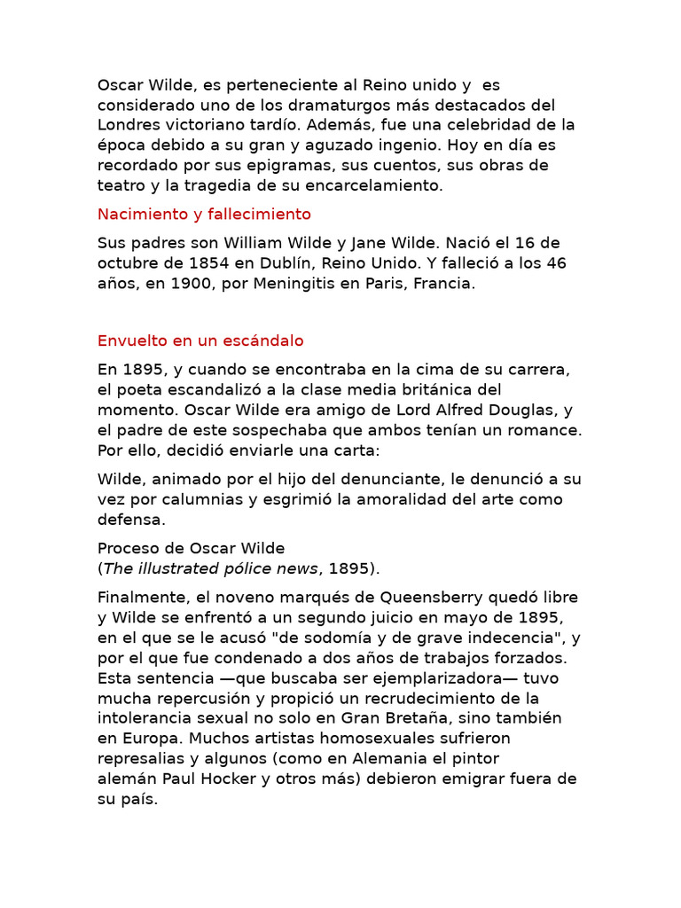 Sofia Holacomo Te Va | PDF | Oscar Wilde