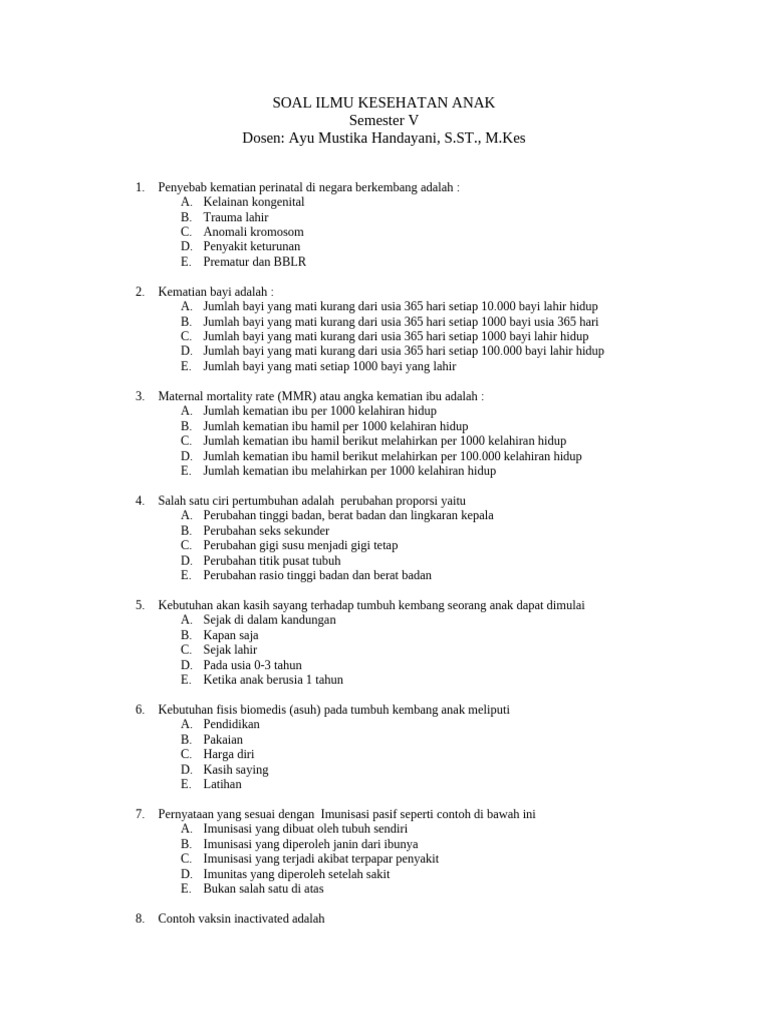 Soal UAS IKA Smt5 | PDF