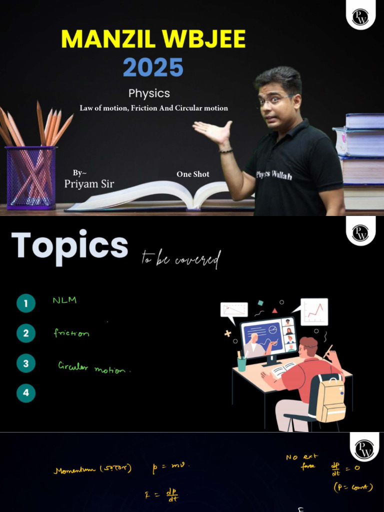 Law of Motion, Friction and Circular Motion - Class Notes - MANZIL ...