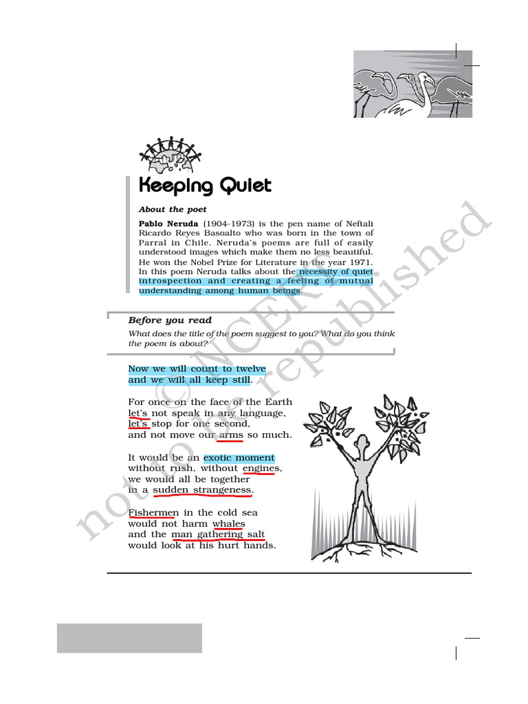 Poem Keeping Quiet Annotated | PDF