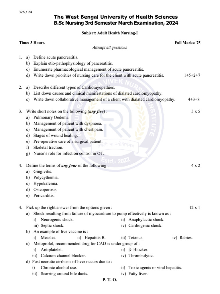 Adult-Health-Nursing-I-with-integrated-pathophysiology-including-BCLS-module-Theory | PDF
