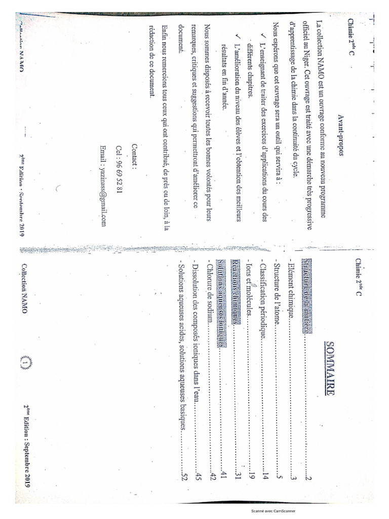 Physique Chimie Collection NAMO Seconde C | PDF