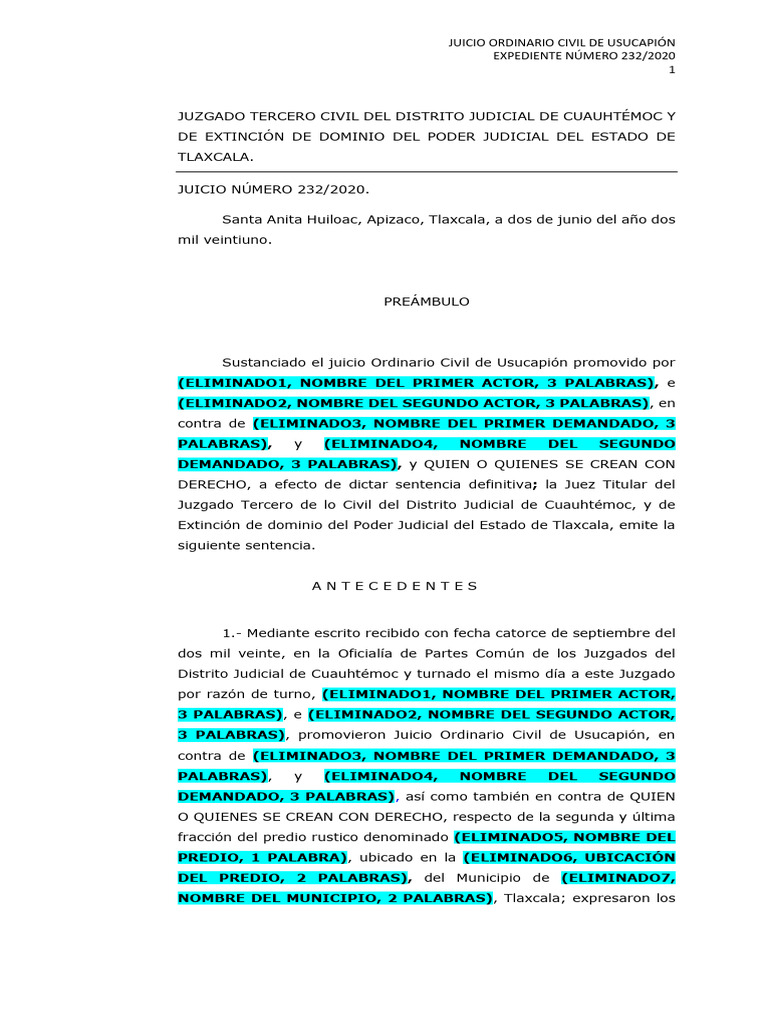 JCC3 232 2020 02 06 21 | PDF | Posesión adversa | Posesión (Ley)
