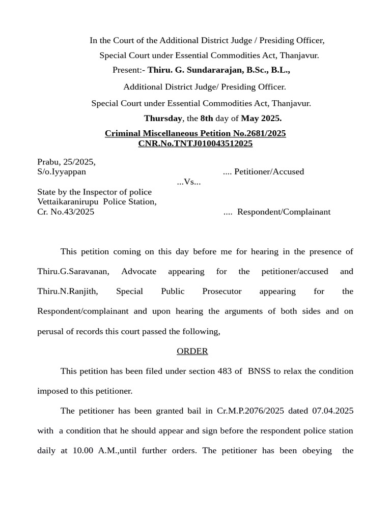 Bail Condition Modification Order | PDF | Bail | Judiciaries