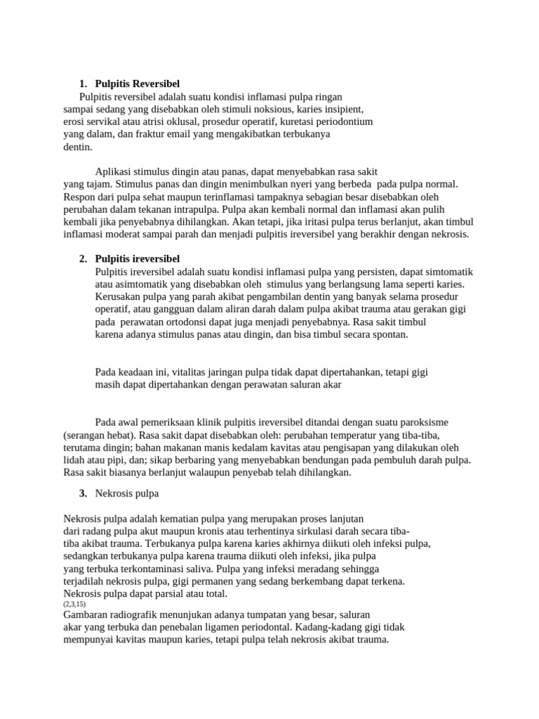 Pulpitis Reversibel | PDF