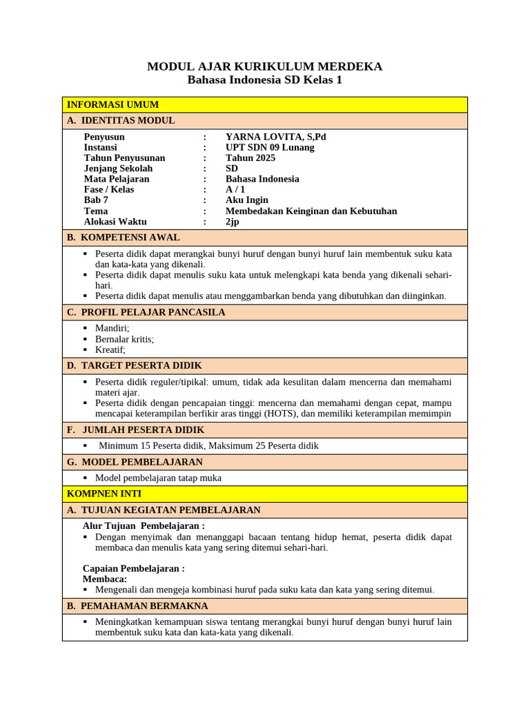 7. Modul Ajar BAB 7.docx bi | PDF