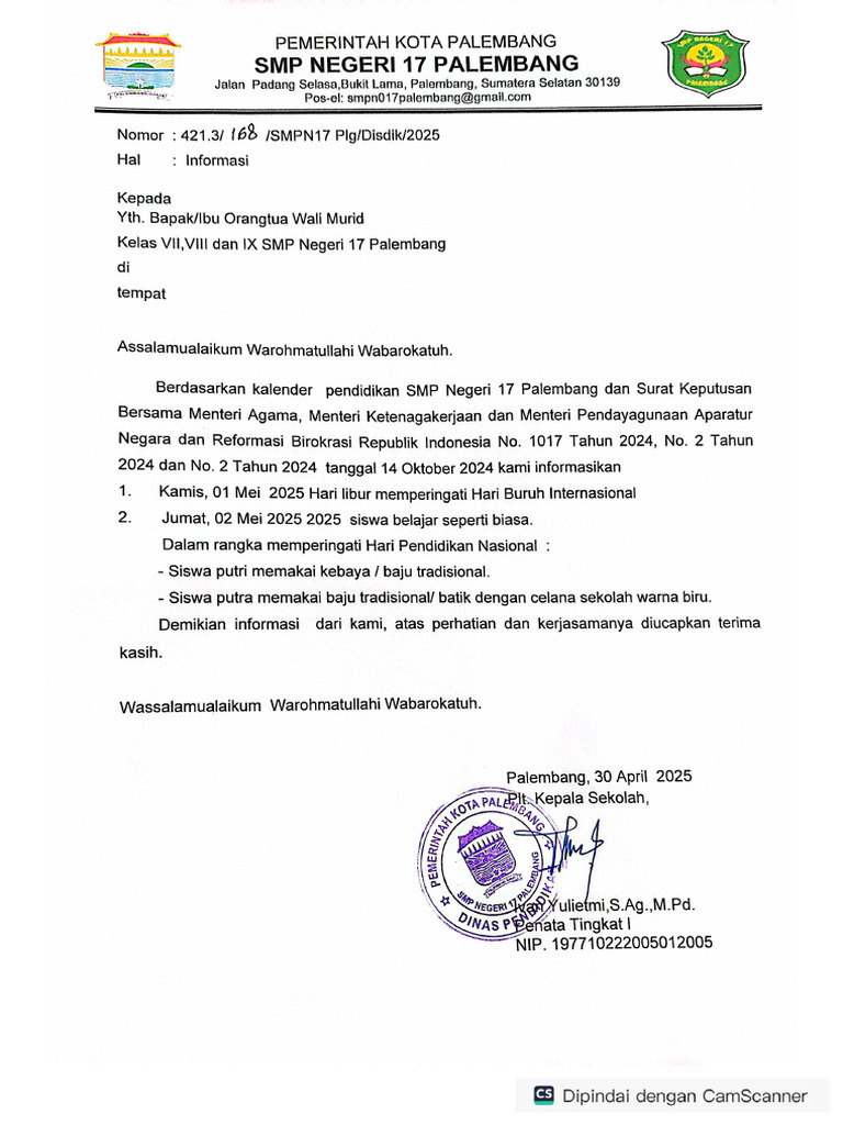 Info Libur&Hardiknas | PDF