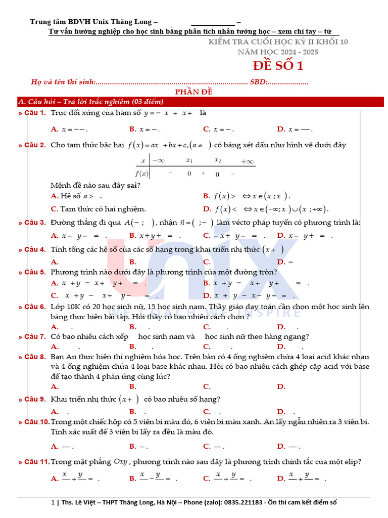 HS 10 KNTT CK2 ĐỀ 01 | PDF