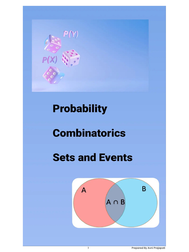 Probability, Combinatorics, Sets and Events. | PDF
