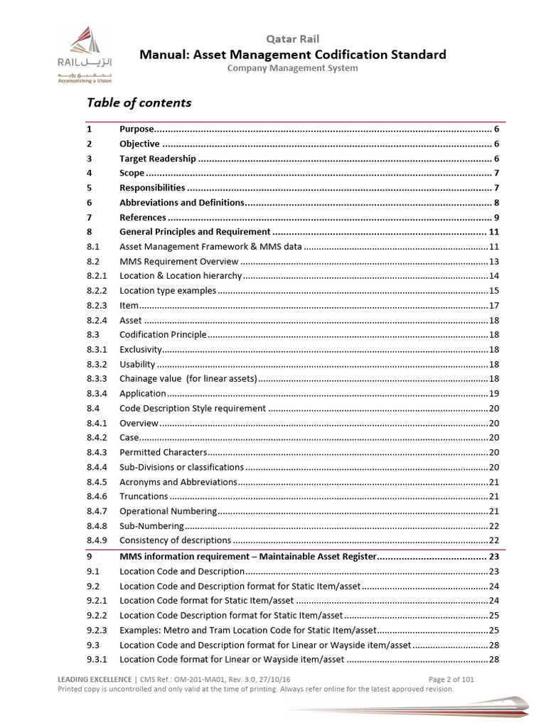 RD - 1 - Asset Management Codification Standards | PDF | Building ...