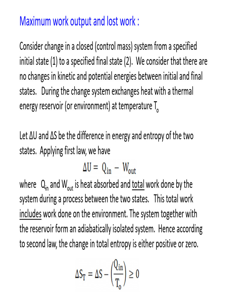 Class Notes On Exergy - Bb651ece Ba05 4eee A164 37da9433136a | PDF ...