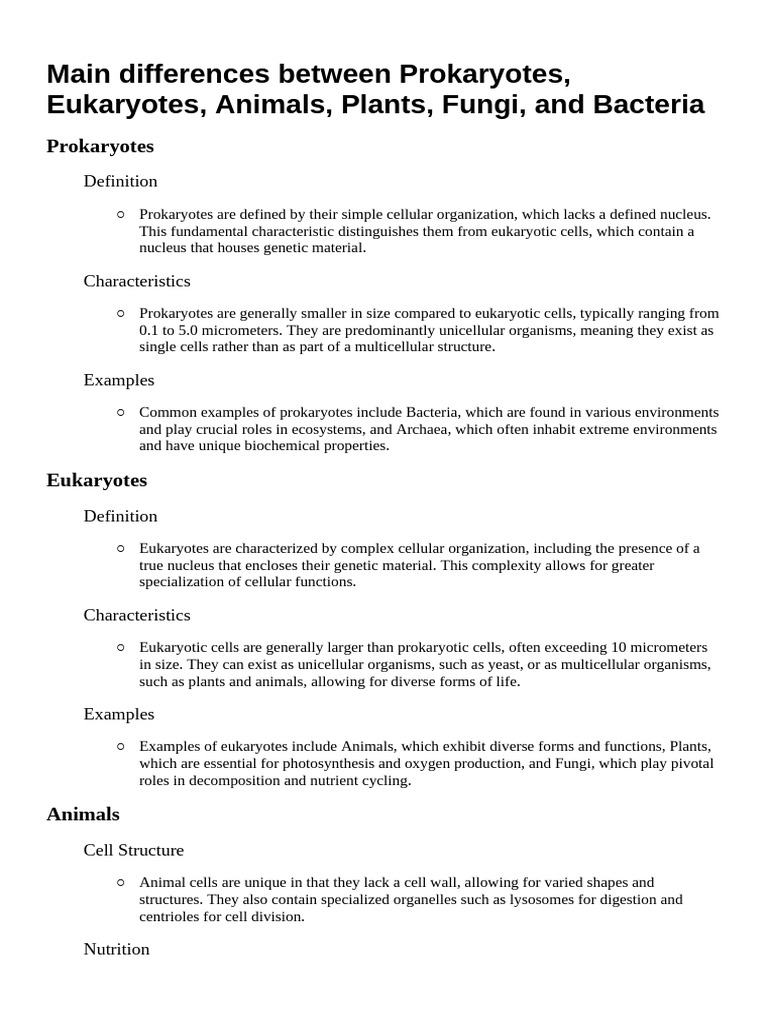 Differences in Cell Types: Prokaryotes vs Eukaryotes | PDF | Cell ...