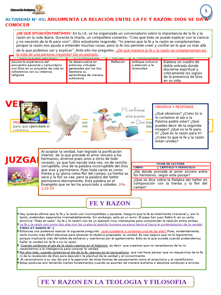 Fe Y Razon: Argumenta La Relación Entre La Fe Y Razón: Dios Se Da A ...