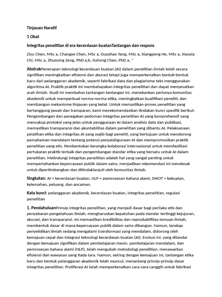 Tinjauan Naratif | PDF