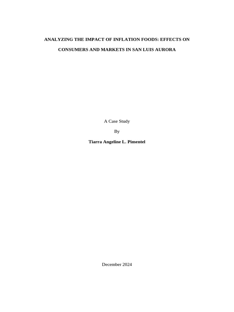 Analyzing The Impact of Inflation Foods-Case Study | PDF | Inflation ...