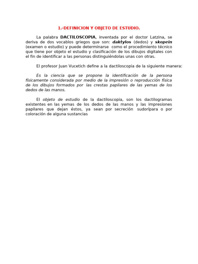 Dactilos | PDF | Huella dactilar