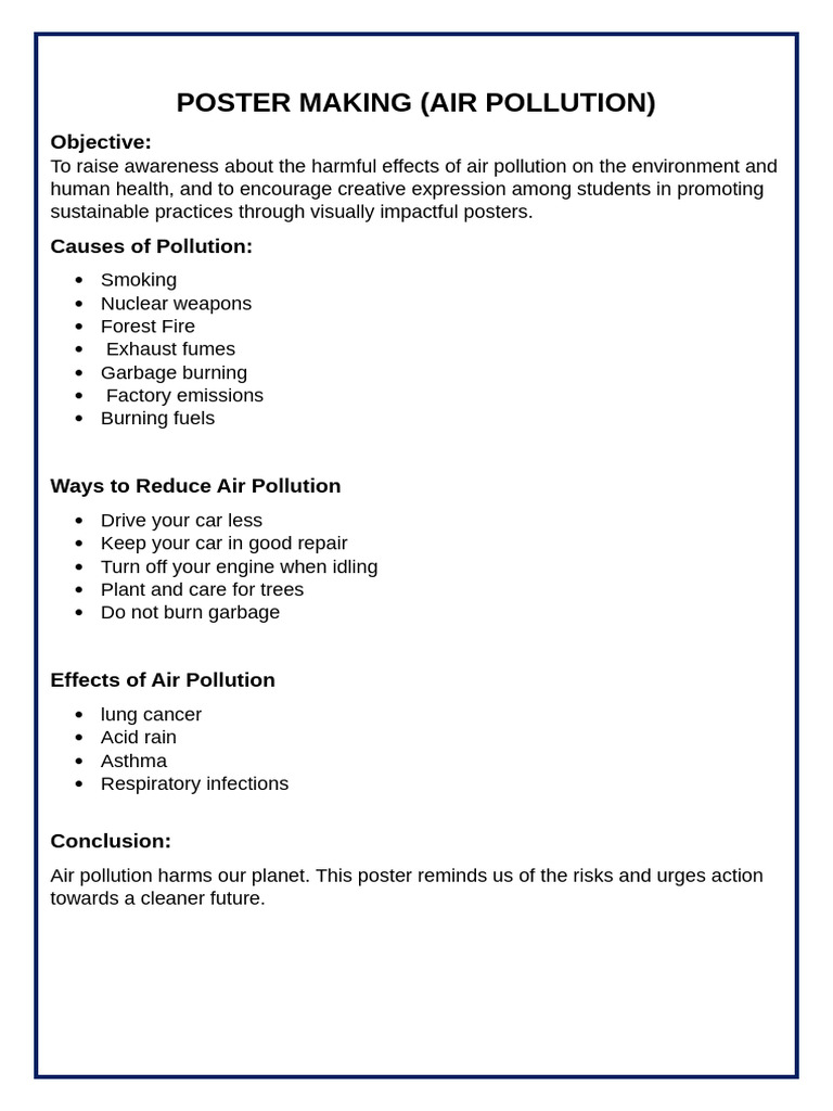 Science Activity Class 8 - POSTER MAKING | PDF