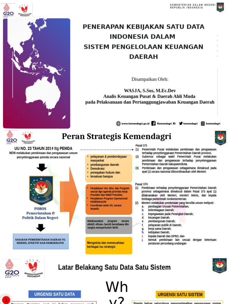 Kebijakan Satu Data Indonesia Dalam Pengelolaan Keuda | PDF