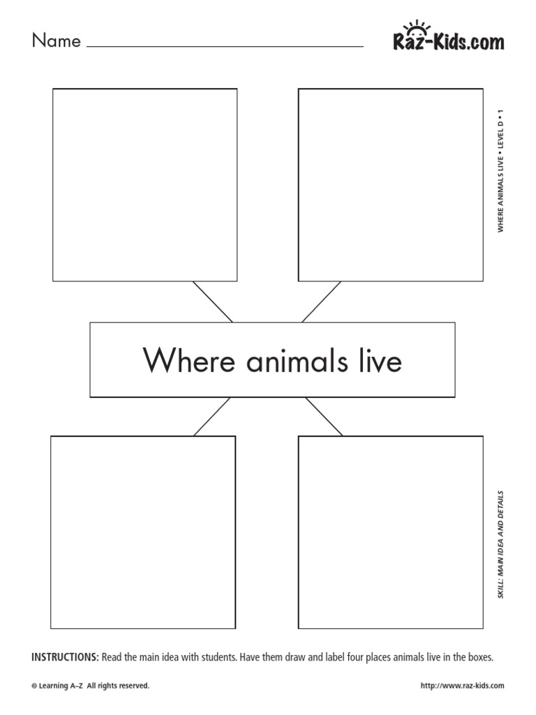 Where Animals Live - Worksheet | PDF