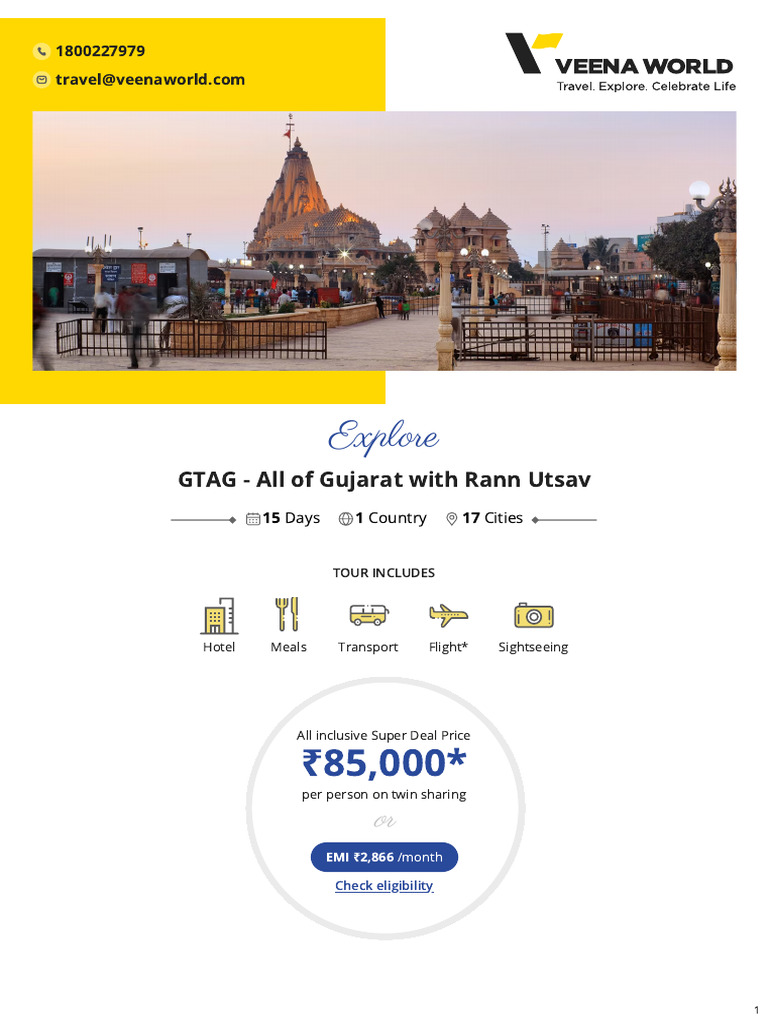All of Gujarat With Rann Utsav | PDF | Meal