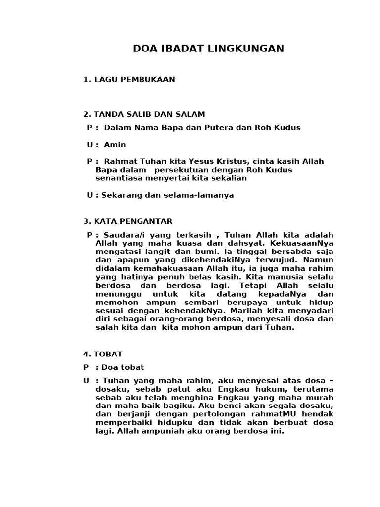 DOA IBADAT LINGKUNGAN (3) | PDF