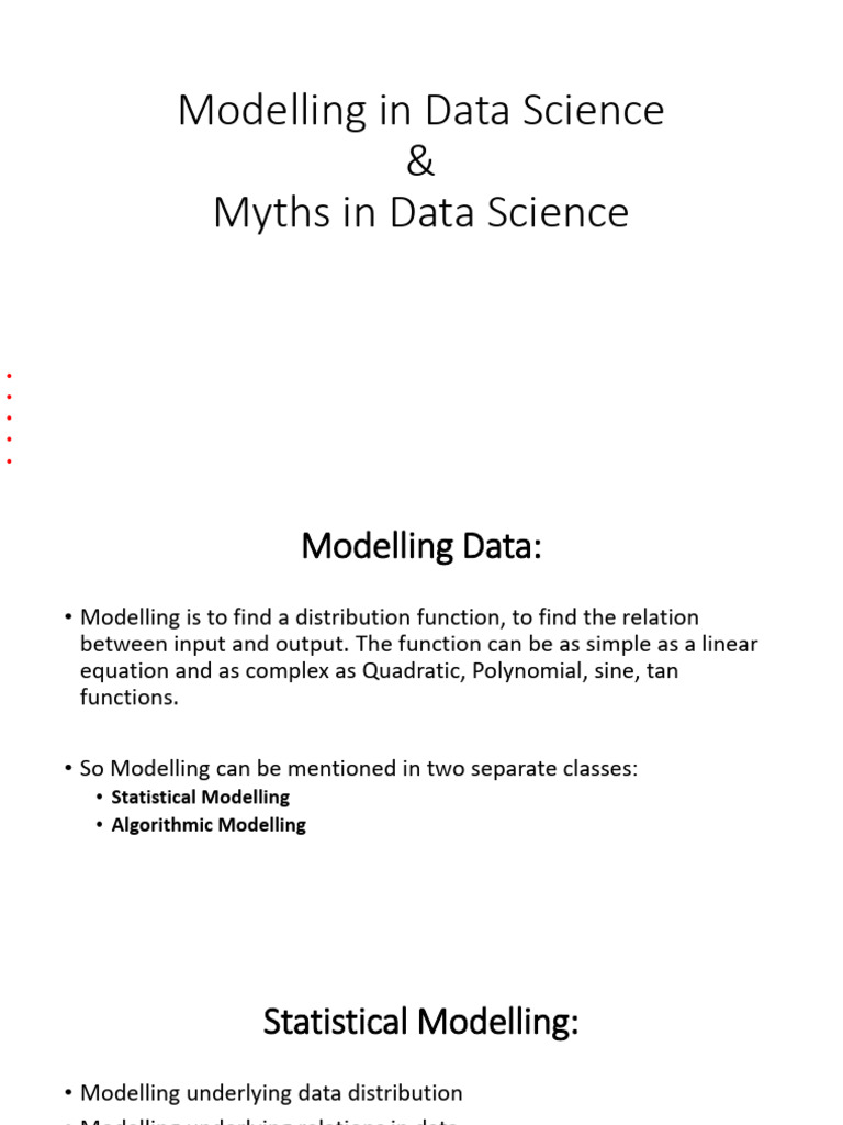 Lecture7 Myths of Data Science | PDF | Data Science | Statistics