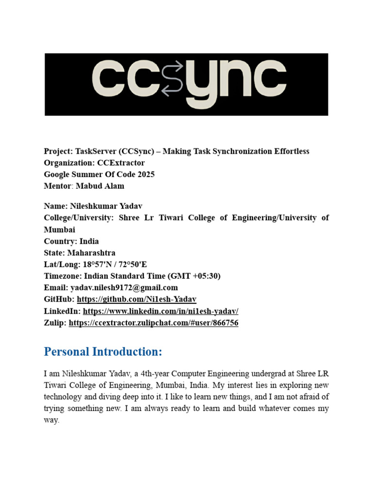 Project - TaskServer (CCSync) - Making Task Synchronization Effortless ...