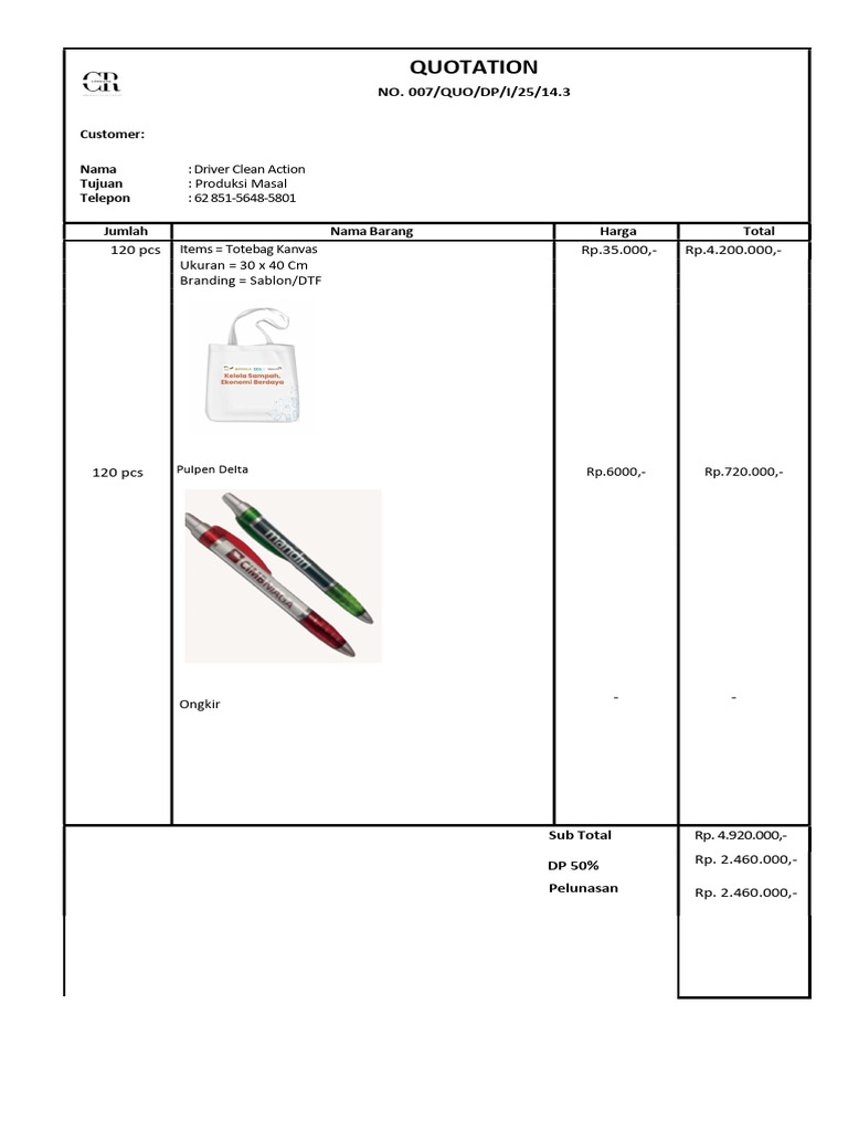 Quotation - Driver Clean Action | PDF