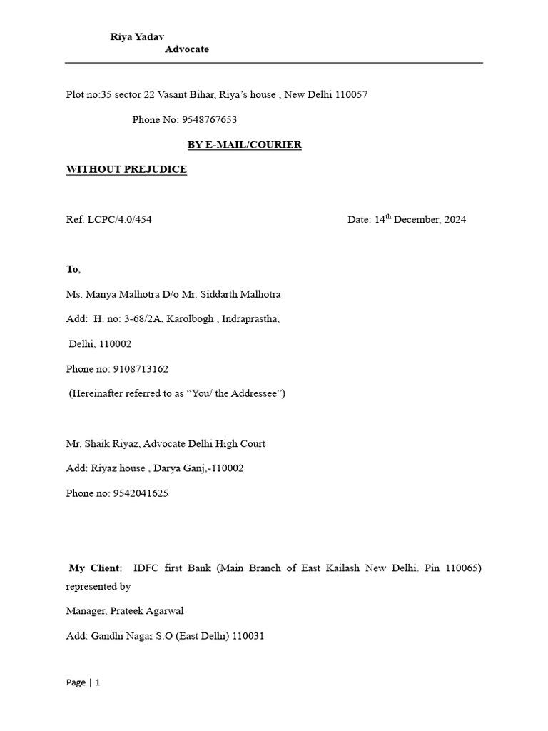 LCPC Reply Notice 454 Final | PDF | Insurance | Traffic Collision