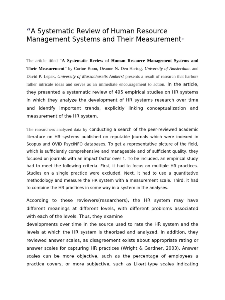 Article Review | PDF | Systematic Review | Science