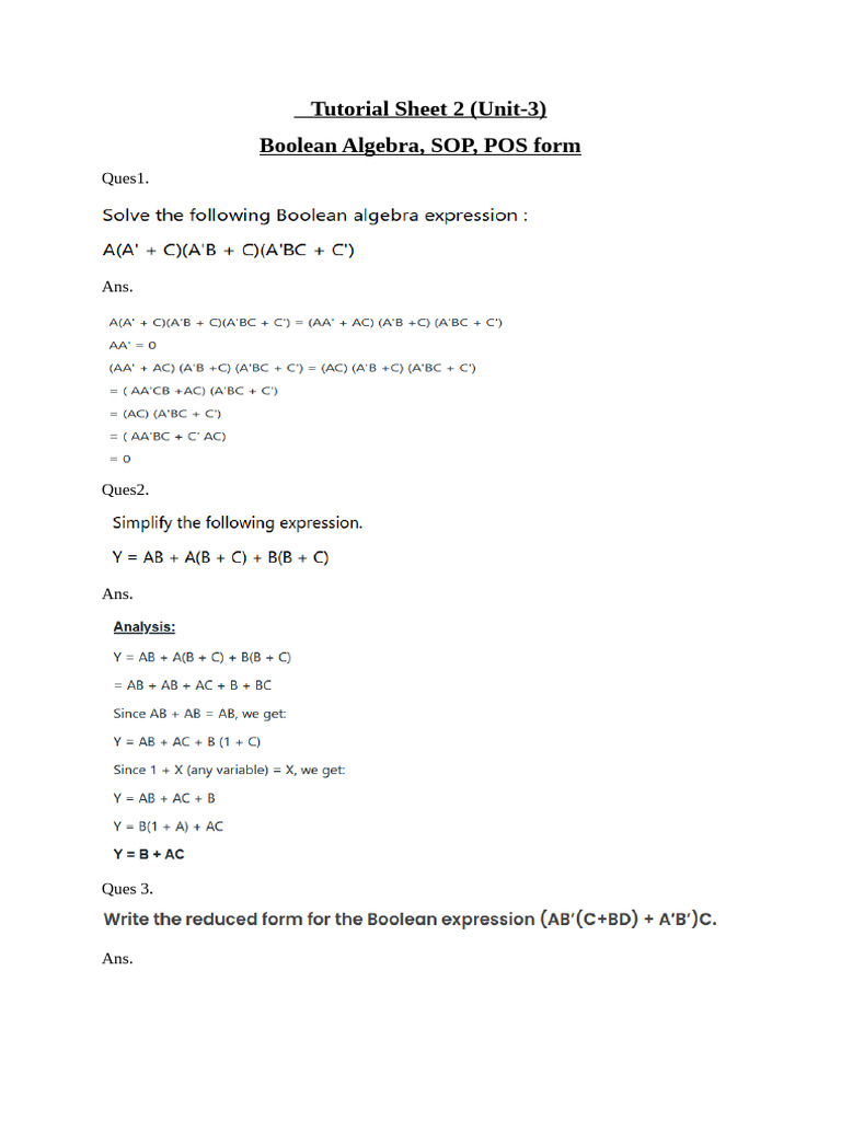 A905093816 - 16822 - 28 - 2025 - Tutorial Sheet Unit3 - 2 | PDF