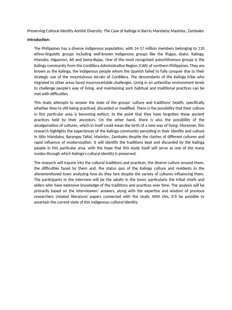 Group 2 Chapter I Thesis | PDF | Cultural Anthropology