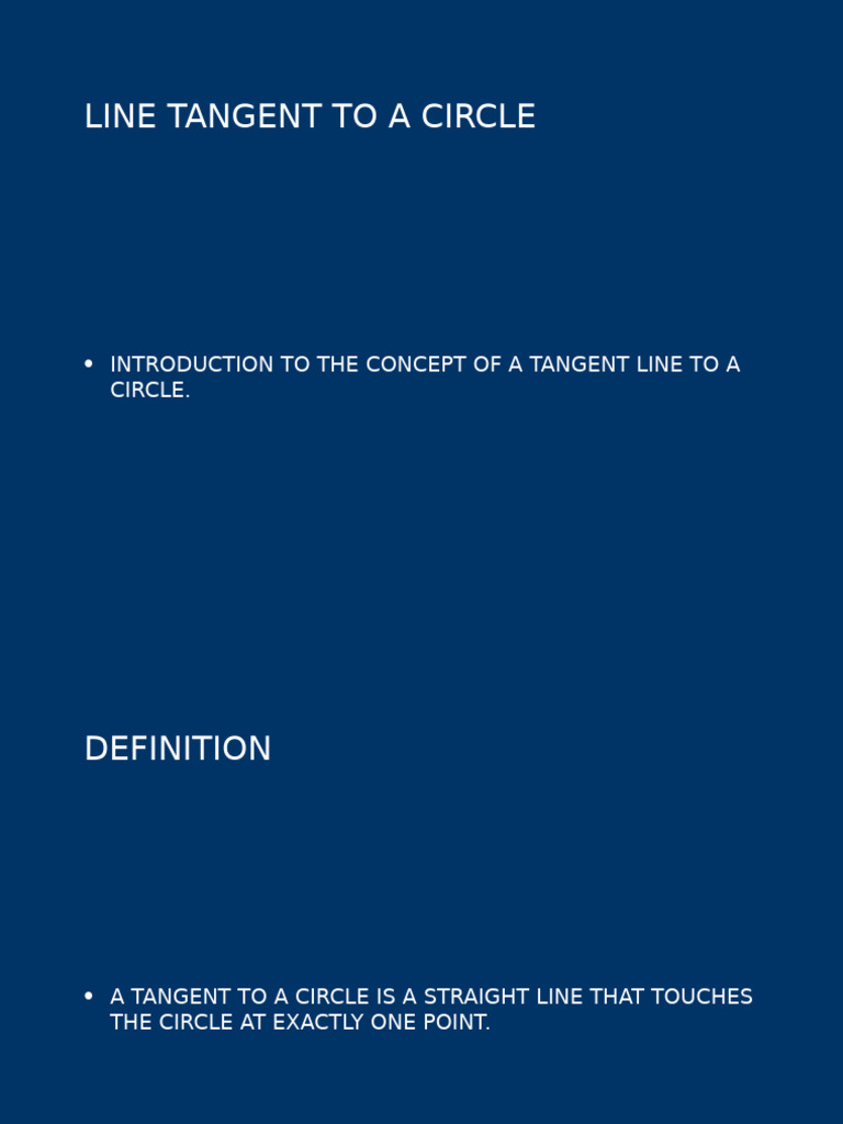 Line Tangent To Circle Themed | PDF