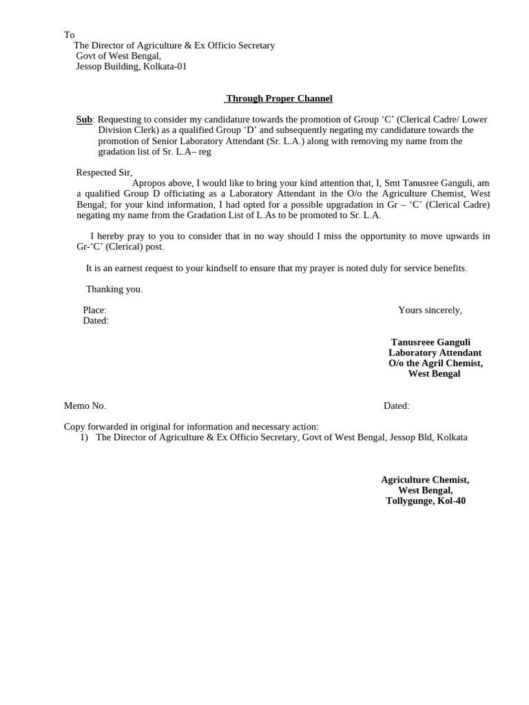 Application To Dawb (CONSIDERATION TO LDC PROMOTION0 | PDF