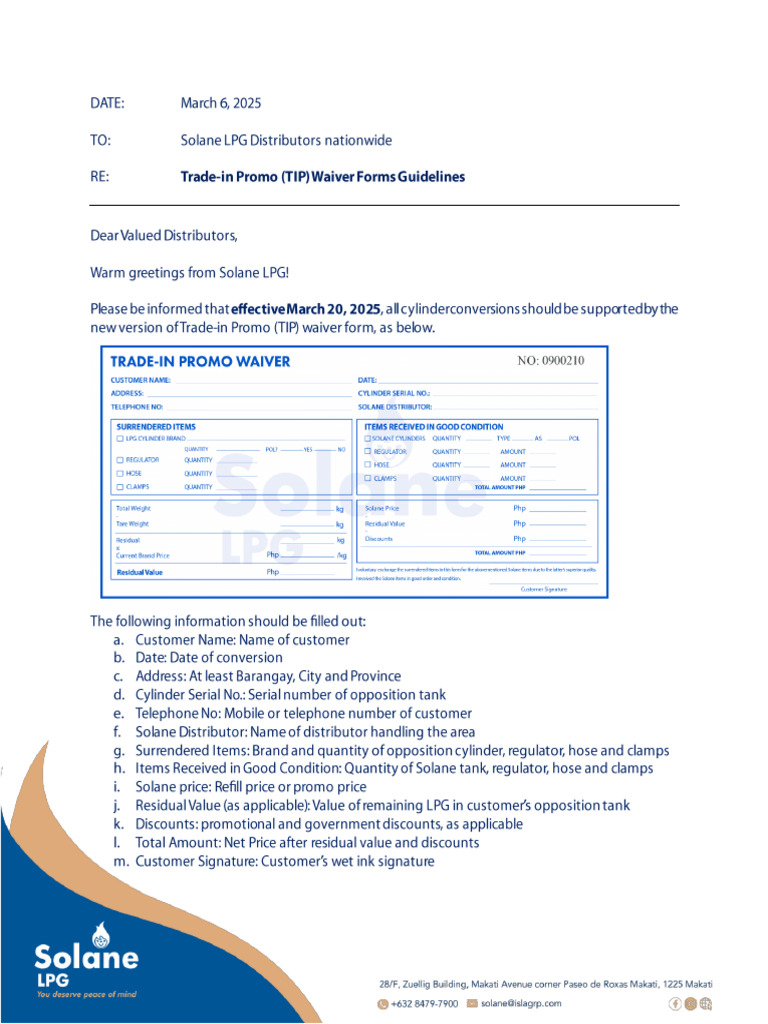 Trade Memo - TIP Forms Guidelines | PDF